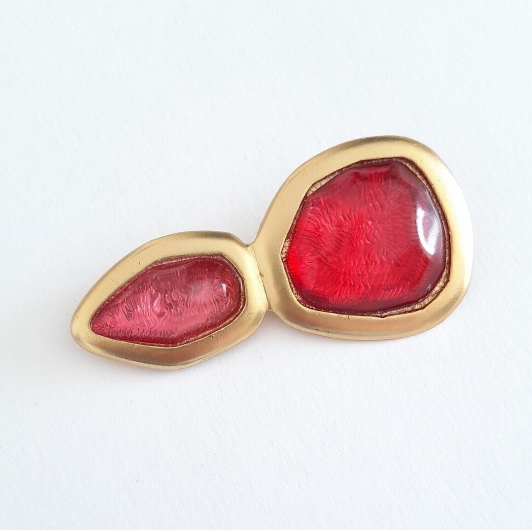 Dolce Vita Large Vintage Brooch With Resinated Cabochons, Gift for Her ...