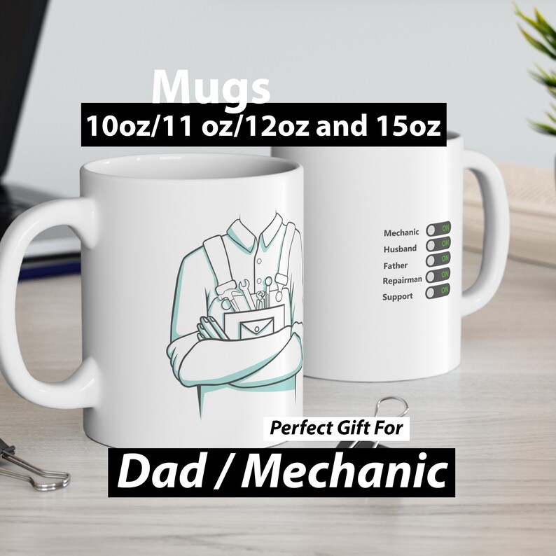 Mug for Father Mechanic, Mug Coffee for Husband PNG, Mug Gift for Dad ...