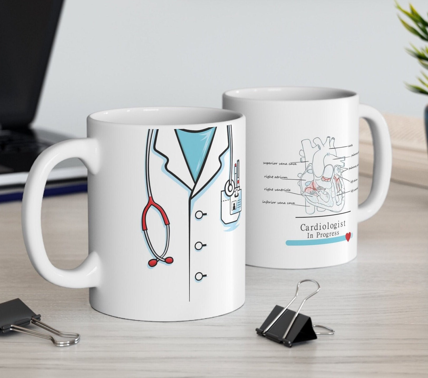 Cardiologist in Progress Mug, Doctor Mug PNG, Dr Mug, Doctor Gift PNG ...