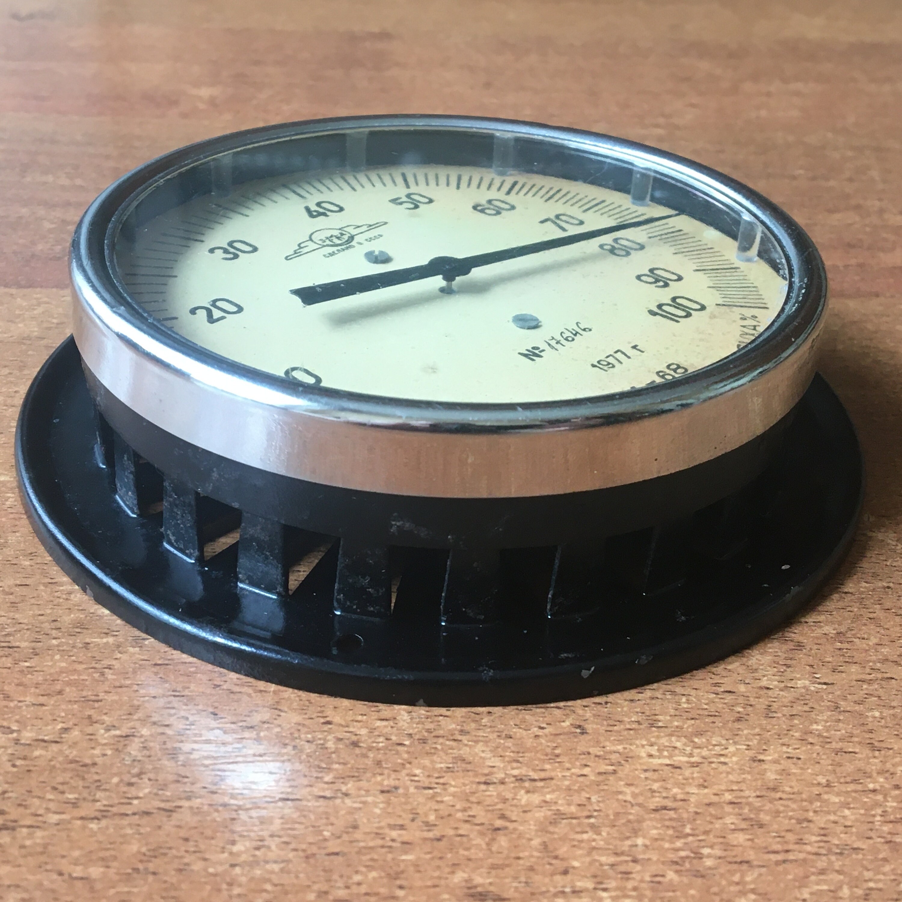 1977 Vintage Circular Hygrometer, Wall Hygrometer, Antique Weather ...