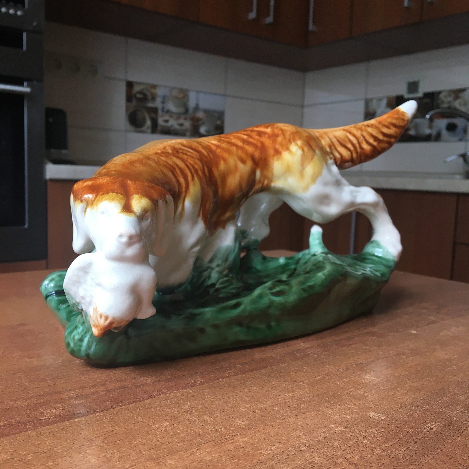 1960's Large Vintage Figurine Setter Dog With Duck, Collectible ...