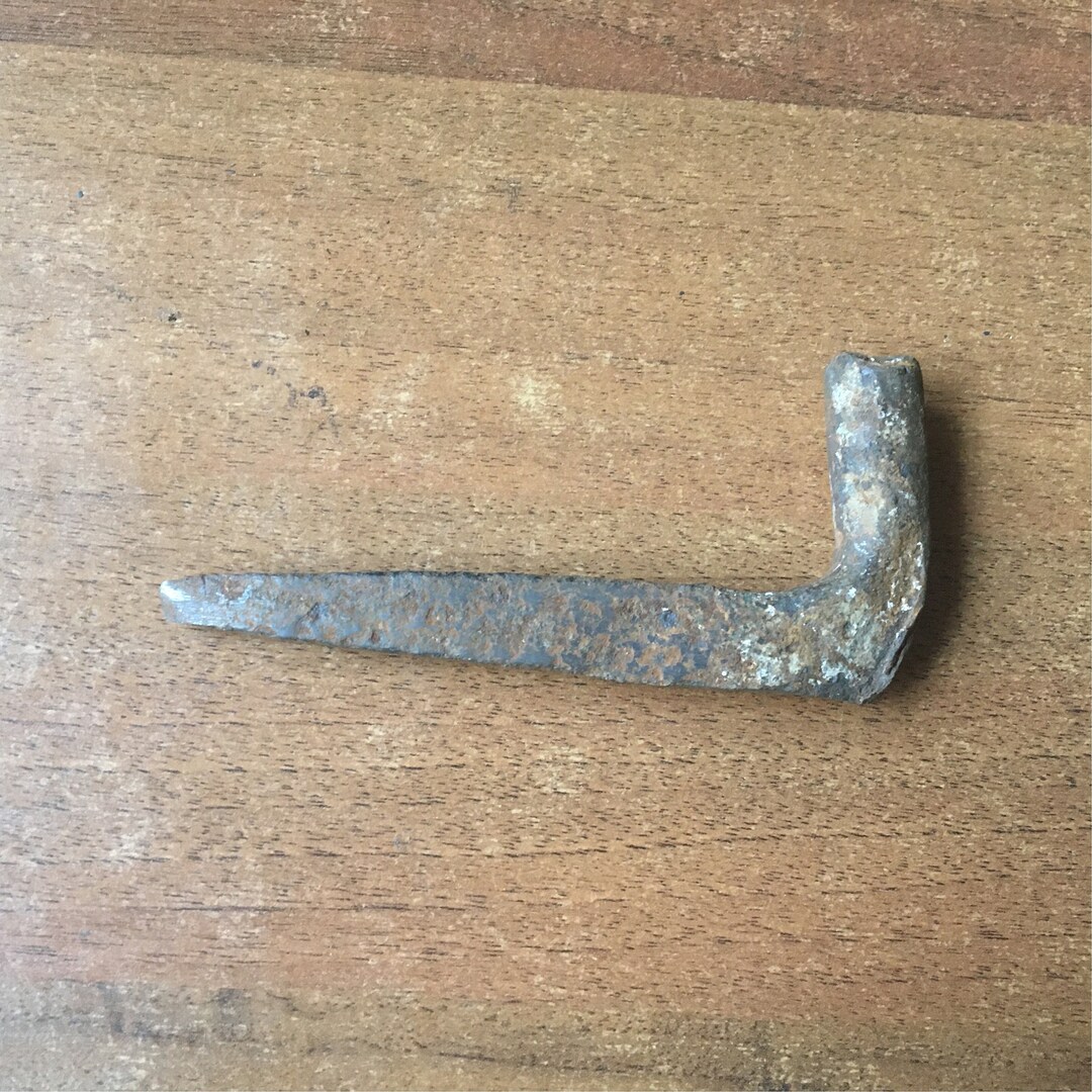 1890s Antique Hand Forged Iron Nail-in Brackets or Hooks, Circa Vintage ...