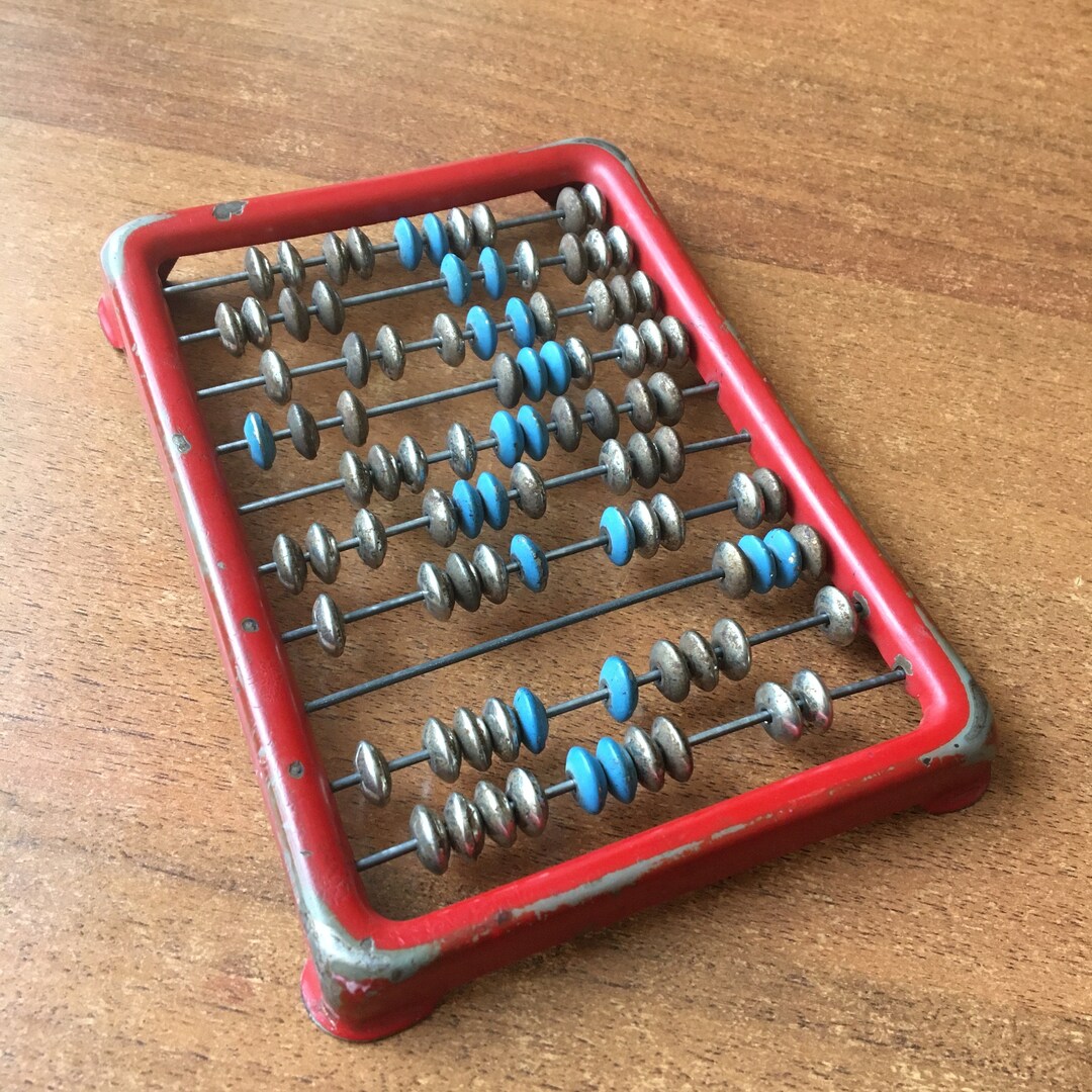 70s Vintage Abacus, Manual Calculator, Educational Tool, Metal Framed ...