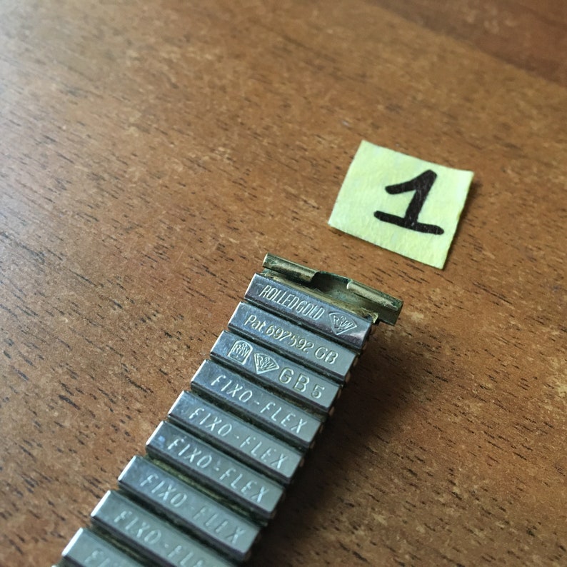 Vintage Gold Watch Bracelet Fixo-flex Stainless Steel Expanding Watch ...