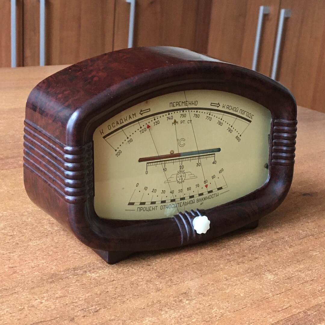 1950s Vintage Weather Station, Thermometer, Barometer, Humidity ...