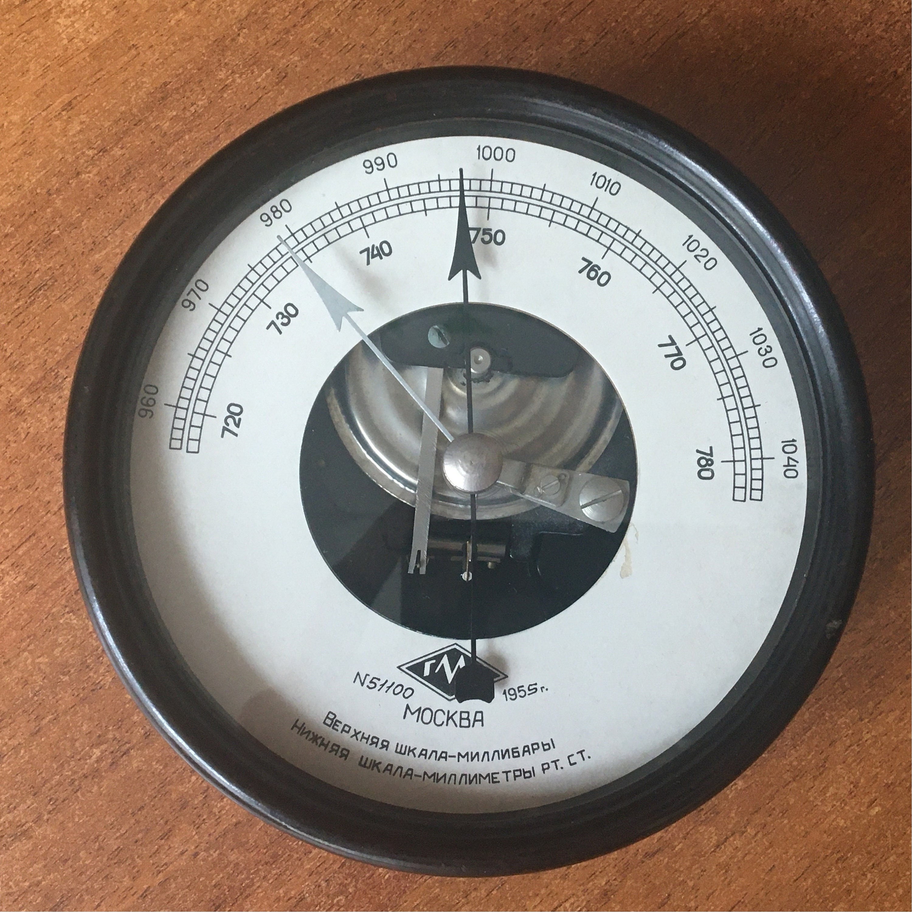 1955 Bakelite Case Circular Barometer, Vintage Wall Barometer, Antique ...