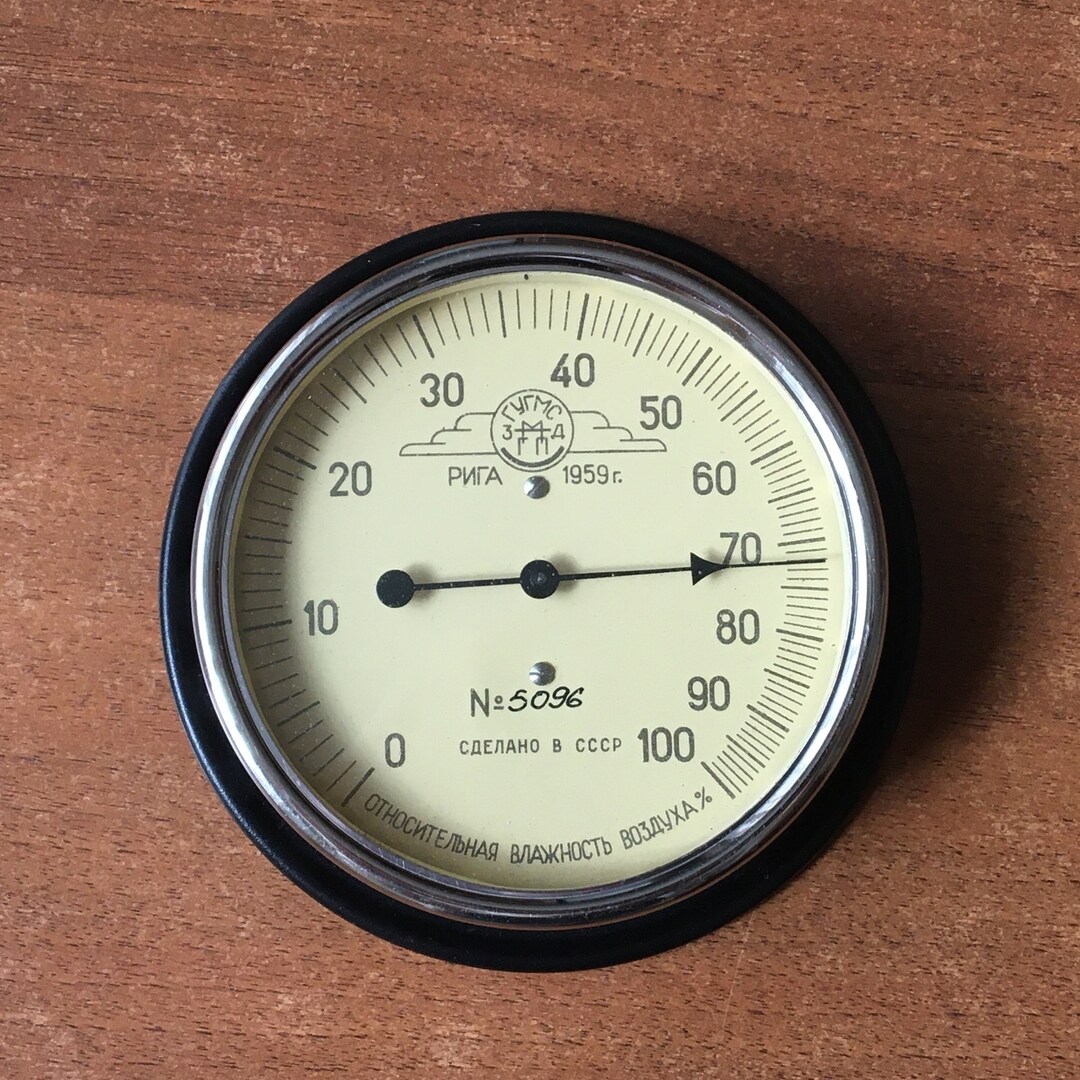 1959 Vintage Circular Hygrometer, Wall Hygrometer, Antique Weather ...