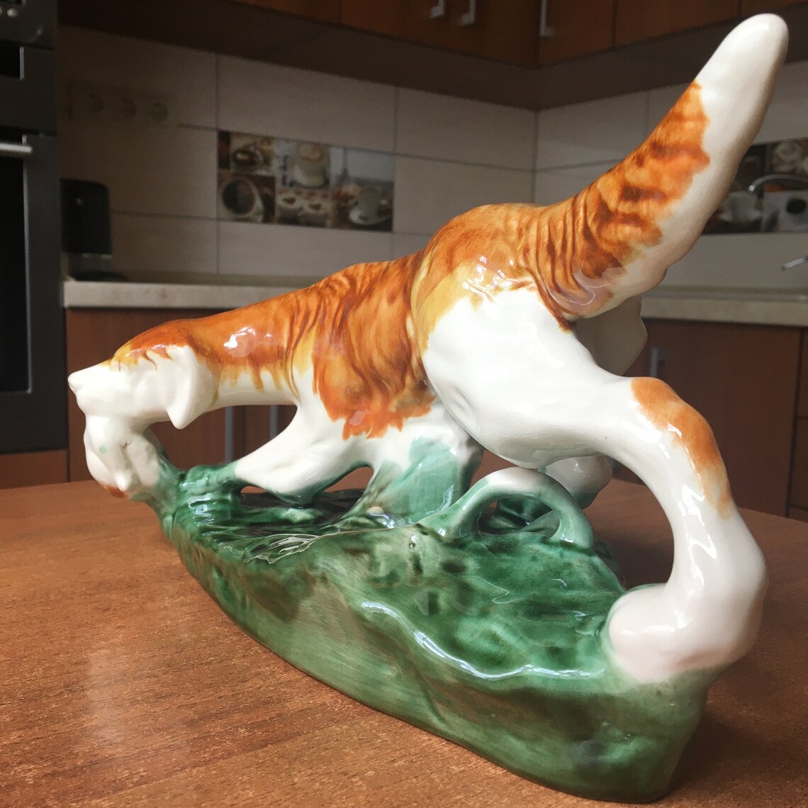 1960's Large Vintage Figurine Setter Dog With Duck, Collectible ...