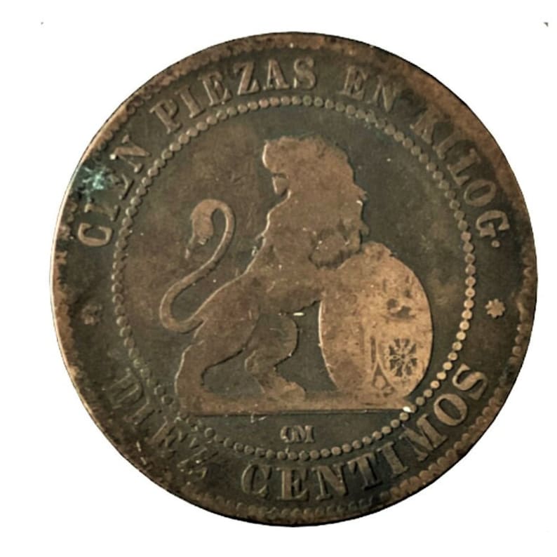 1870 10 Centimos Diez Centimos Bronze Collectors Coin - Etsy