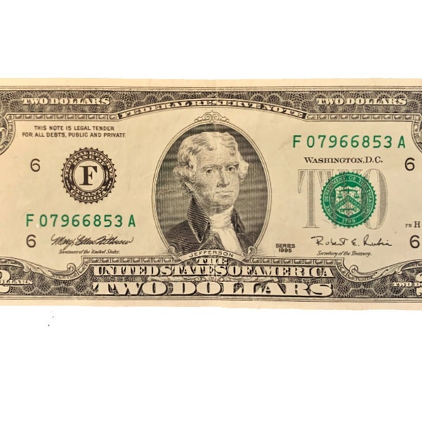 Two Dollar Bill - Etsy