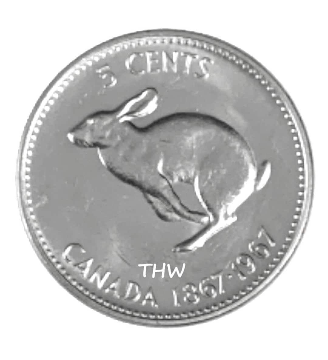 Canada 1967 5 Cents Rabbit Coin Extra Fine - 1867 to 1967 Commemorative ...