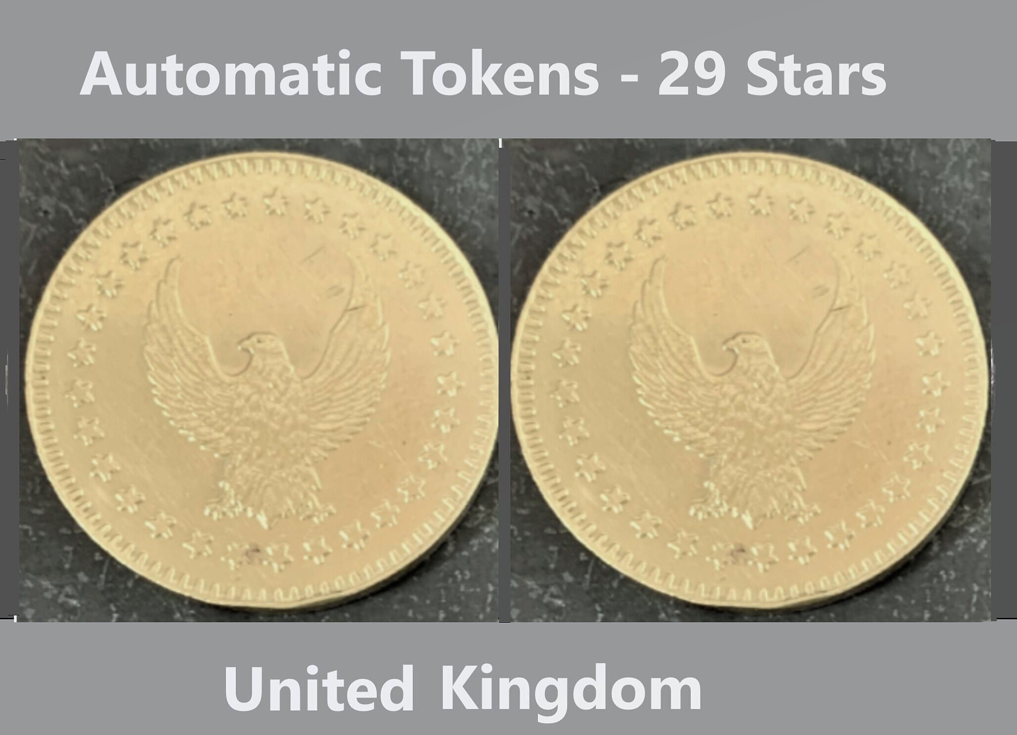 United Kingdom Automatic Tokens Eagle Looking Left on - Etsy