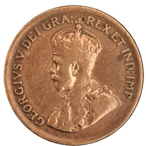 1929 Canadian One Cent Small - King George V - Canada - Etsy