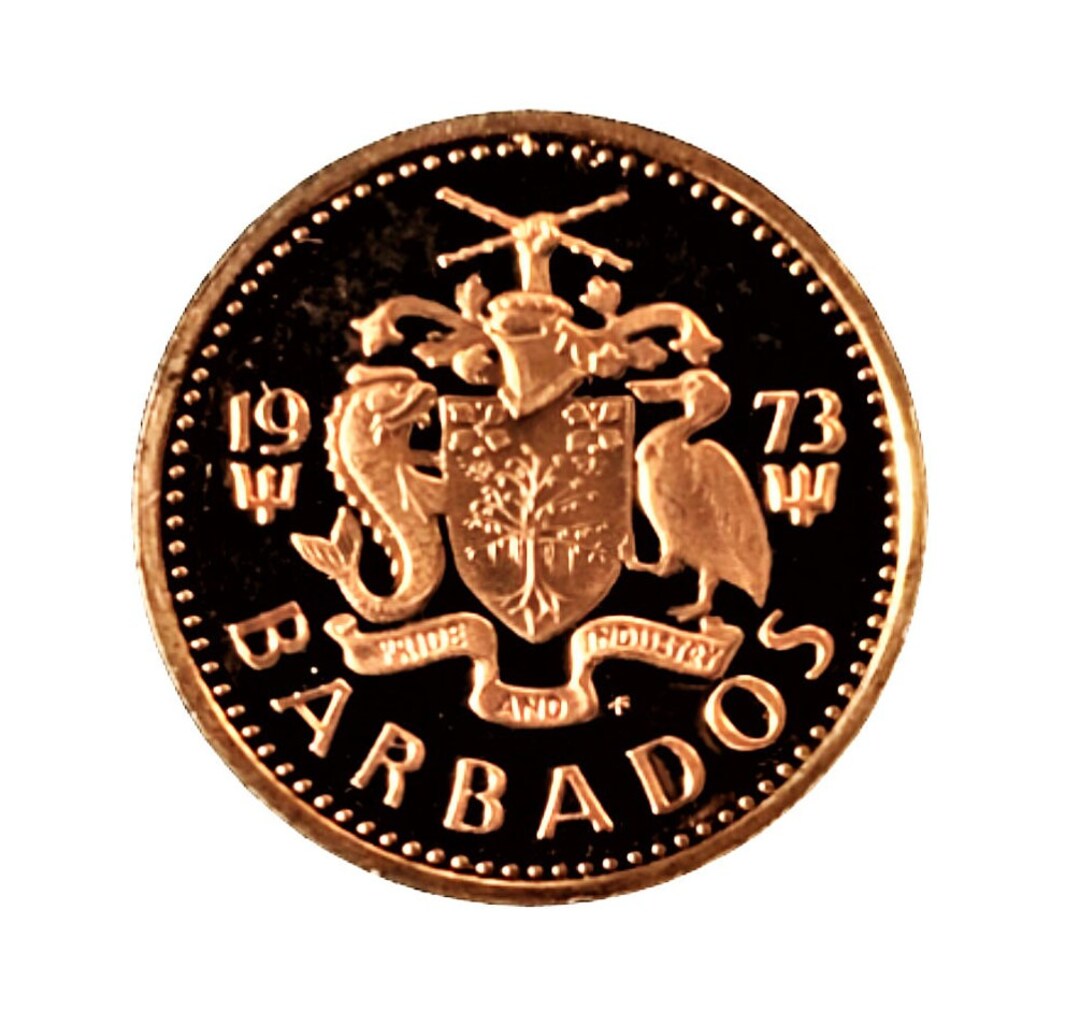1973 Barbados 1 Cent Proof PF63 Low Mintage - Etsy