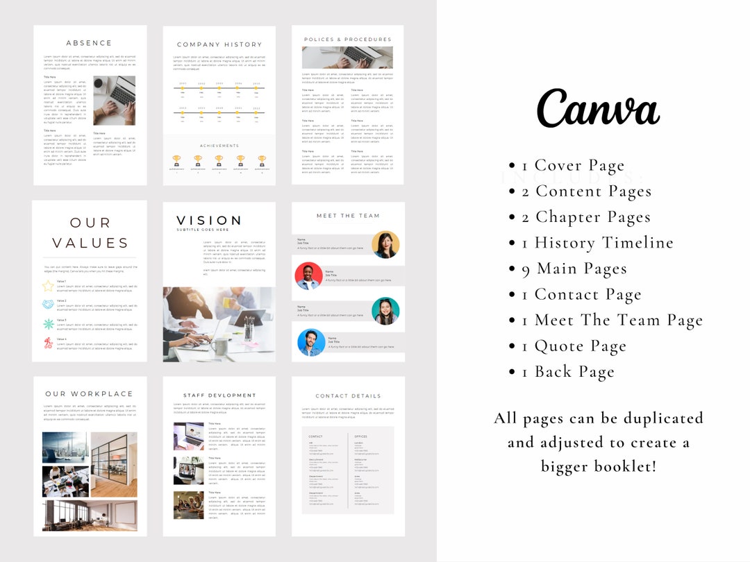 Remote Employee Onboarding Template | Editable Canva Handbook (digital ...