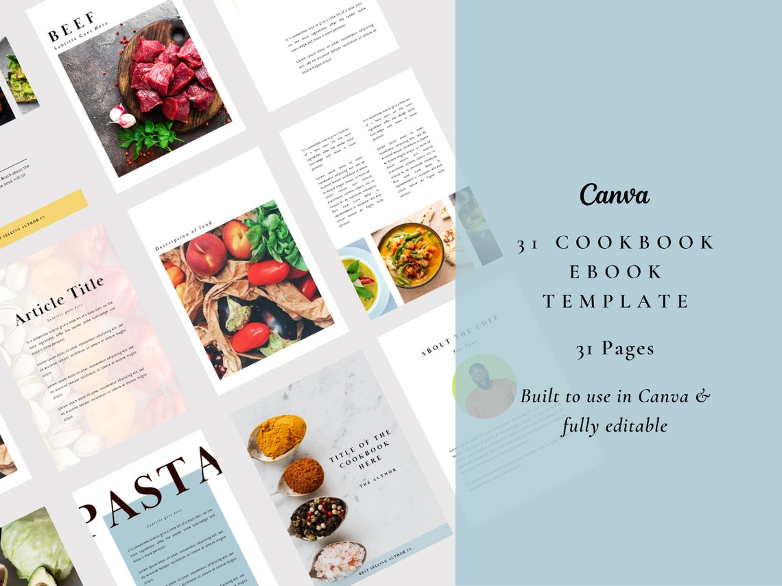 Recipe Cookbook Template | Canva Recipe Book | Cookbook Canva Template ...