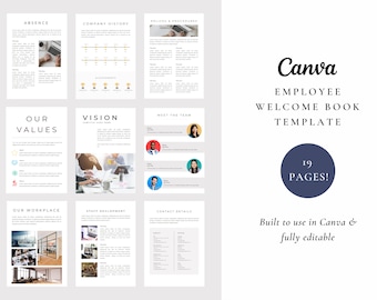 Employee Welcome Package Employee Onboarding Canva Template Employee Handbook Editable HR Manual ...