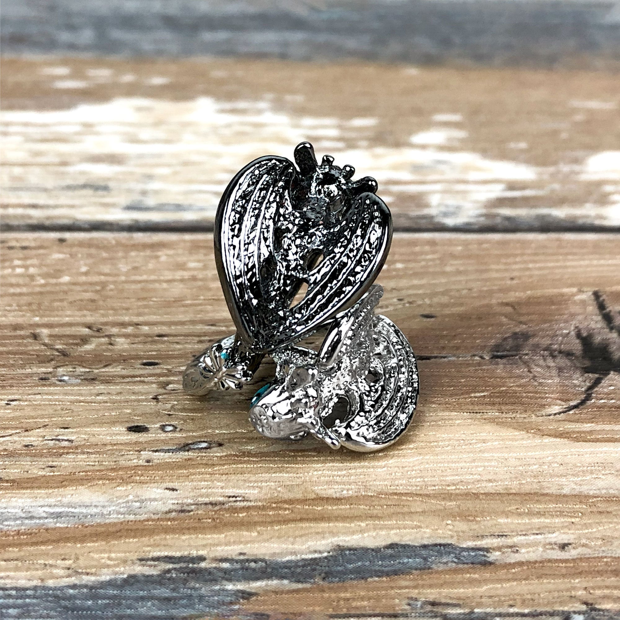 Toothless Dragon Ring & Silver Fury Cute Dragon Rings, Couple Ring ...