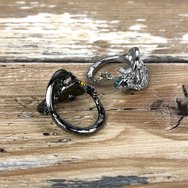 Toothless Dragon Ring & Silver Fury Cute Dragon Rings Couple - Etsy