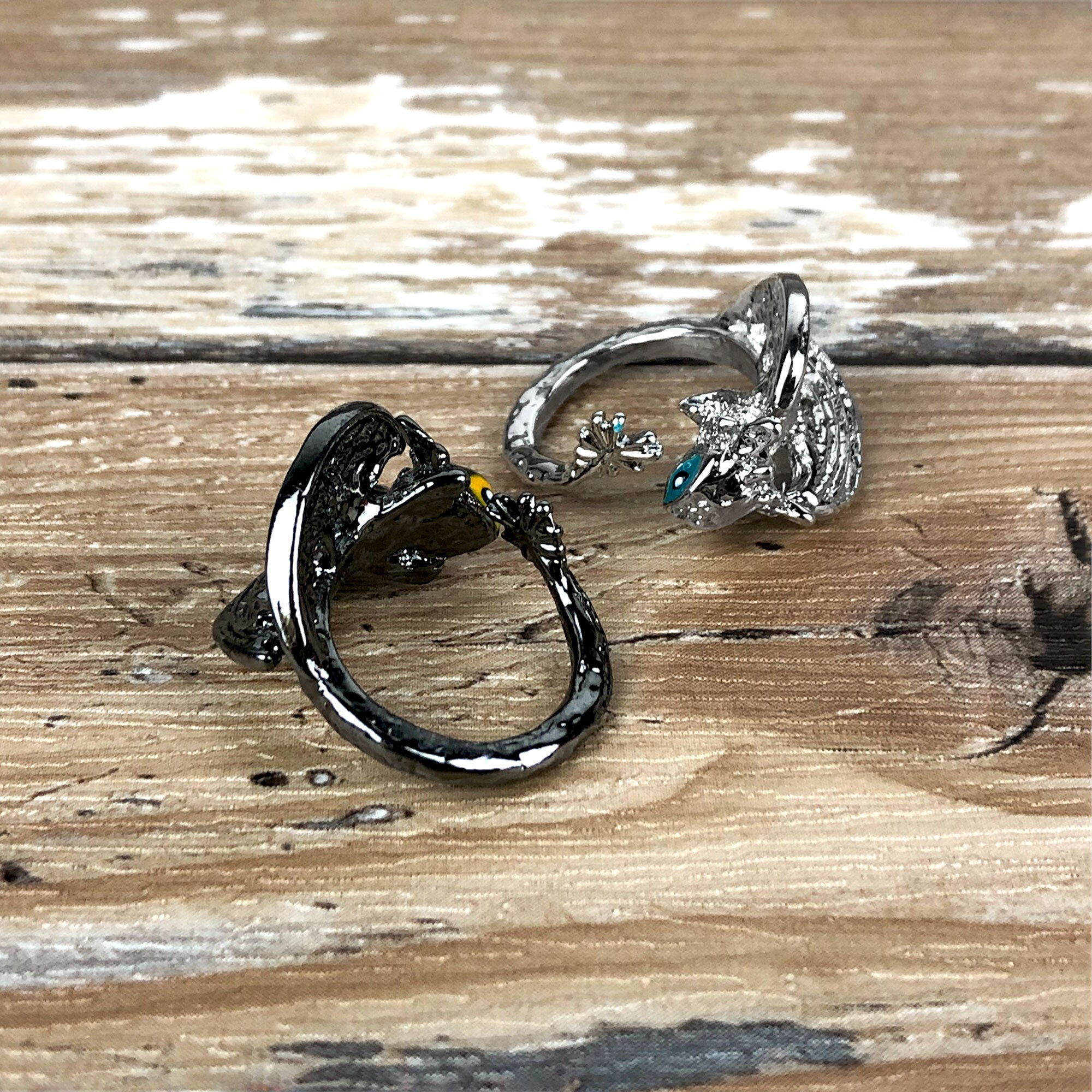 Toothless Dragon Ring & Silver Fury Cute Dragon Rings, Couple Ring ...