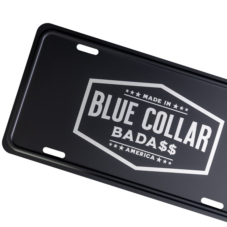 Blue Collar License Plate, Frame and Key Tag Combo - Etsy