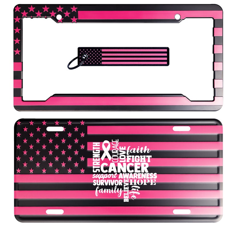 Breast Cancer Awareness License Plate Frame - Etsy