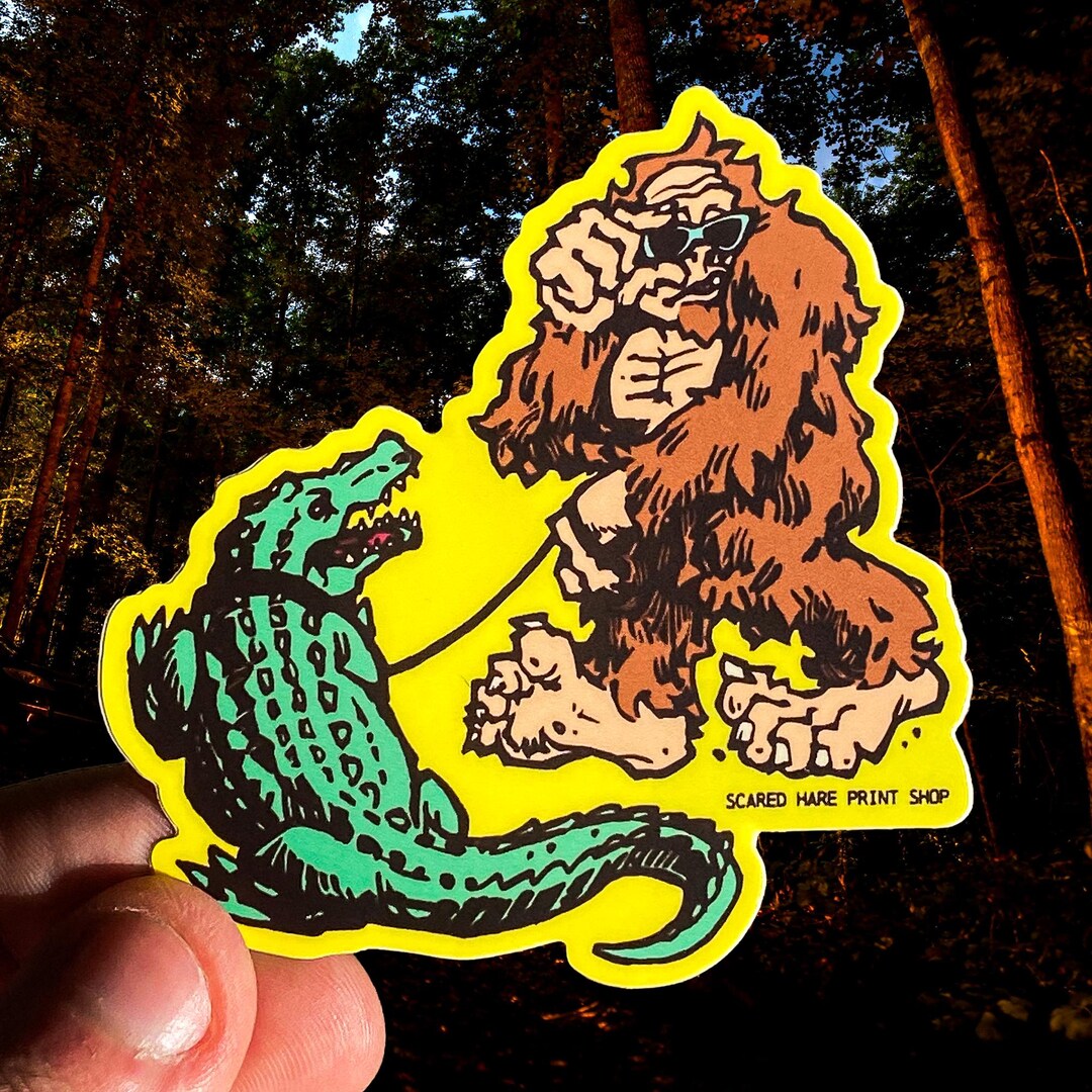 Sasquatch Gator Sticker - Skunk Ape Decal - Florida Bigfoot - Etsy
