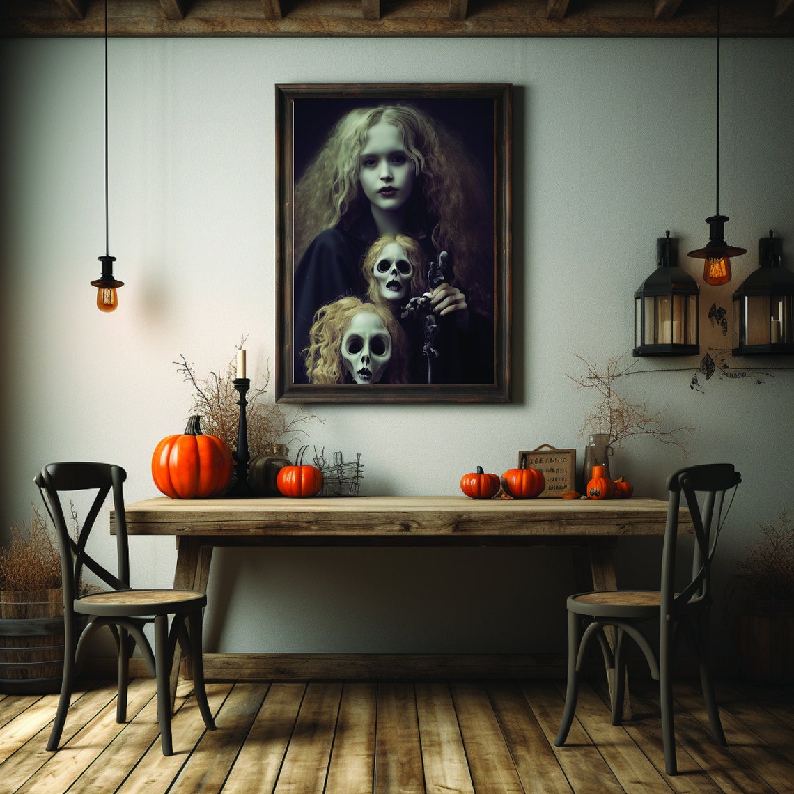 Halloween Printable Wall Art Halloween Ghost Decor Vintage - Etsy