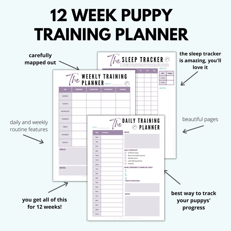 12 Week Puppy Training Planner, New Puppy Planner, Puppy Training ...