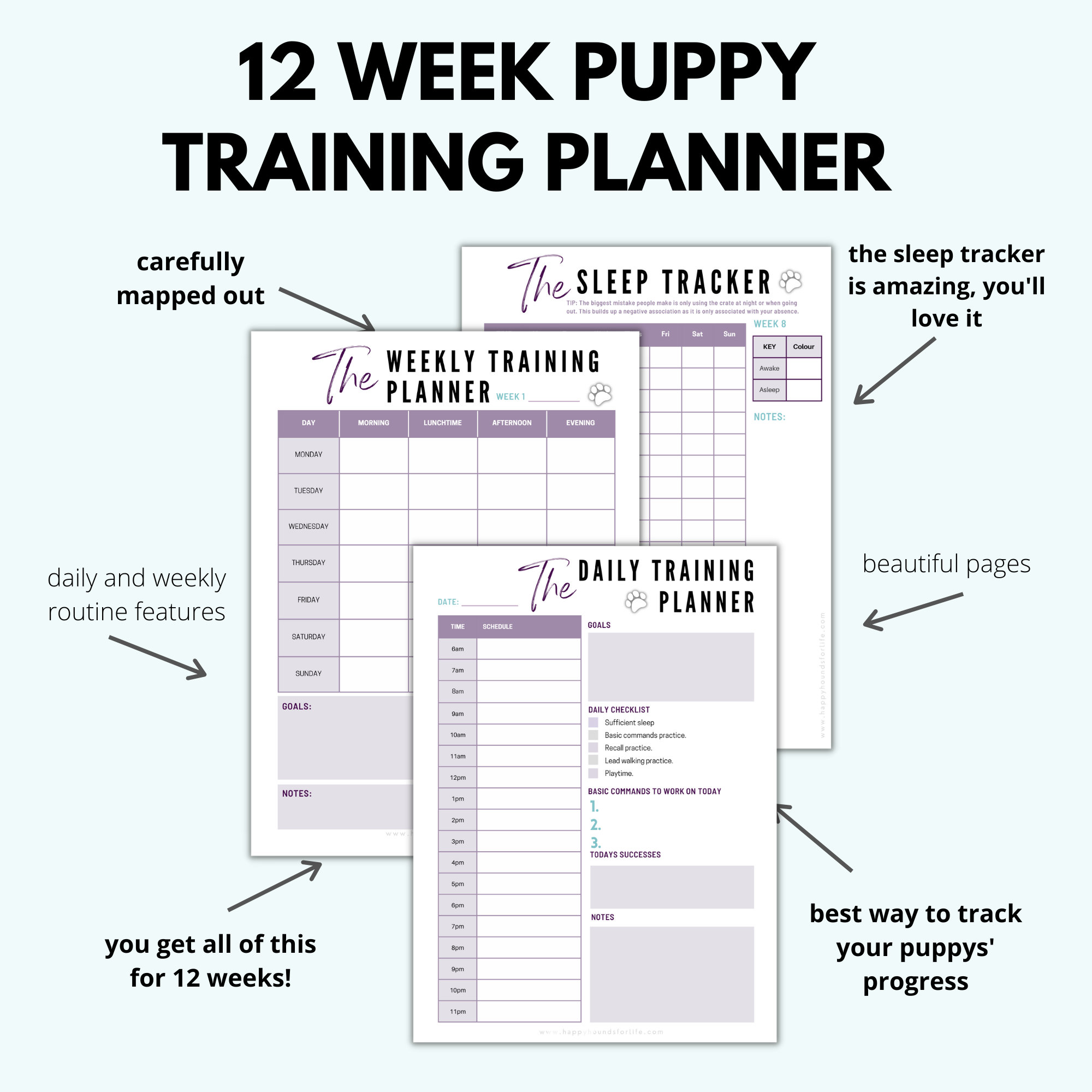 12 Week Puppy Training Planner, New Puppy Planner, Puppy Training ...