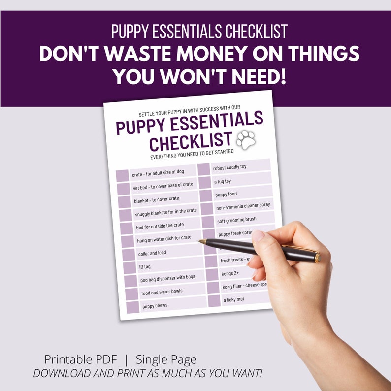 Puppy Essentials Checklist, Everything for Your Puppy, New Puppy ...