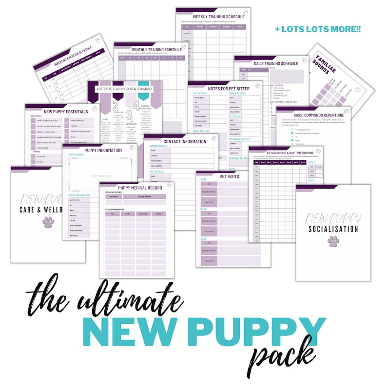 New Puppy Training Planner Bundle, Puppy Socialization Checklist ...