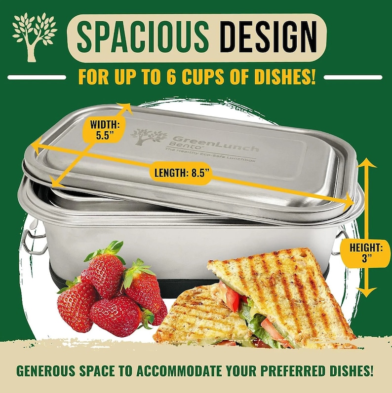 Greenlunch Bento Stainless Steel Bento Box, Bpa-free Lunch Box With ...