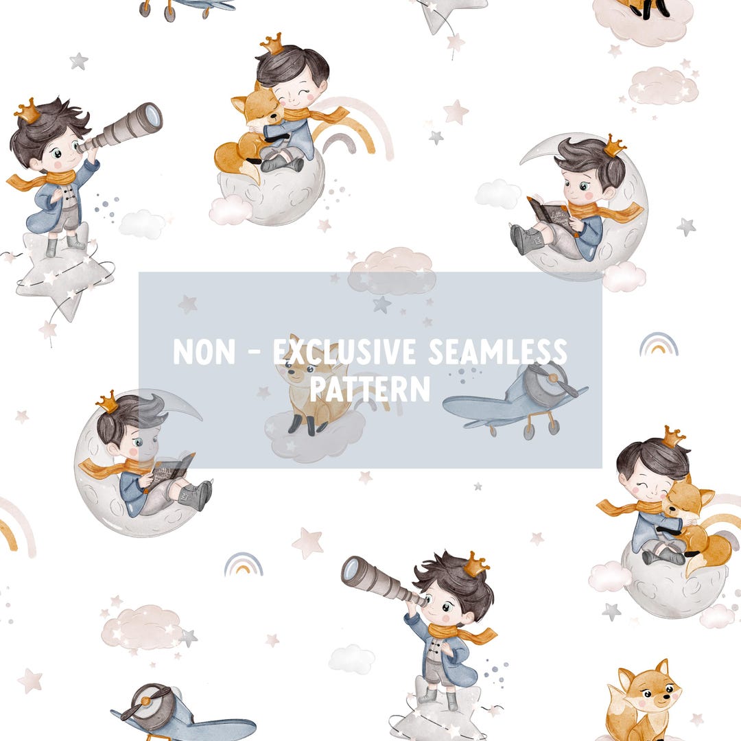 Little Prince Design, Fox Pattern, Animal Design, Cute Prince Seamless ...
