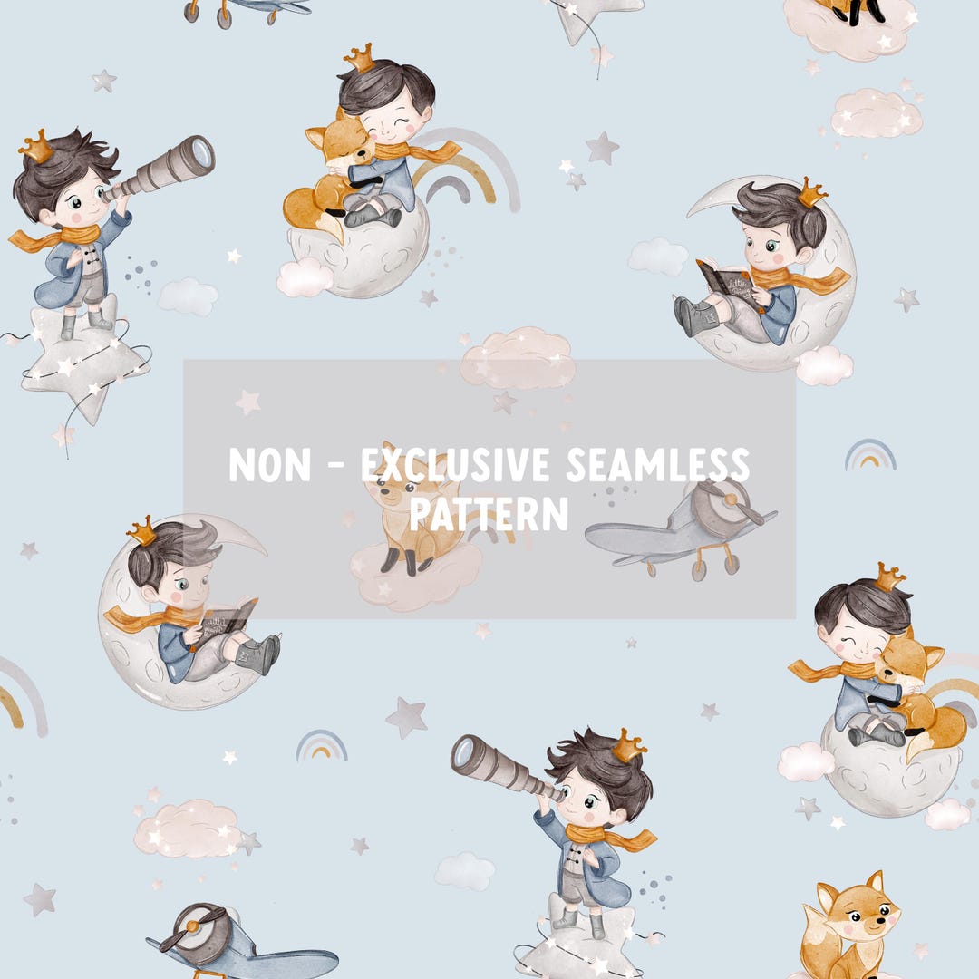 Little Prince Design, Fox Pattern, Animal Design, Cute Prince Seamless ...
