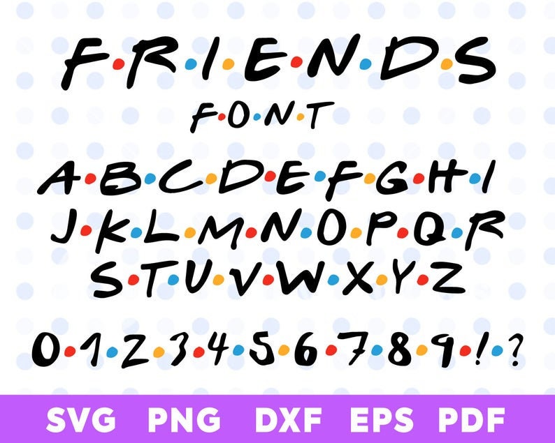Friendship Font Svg Font Svg Png Alphabet Letter Number Dots - Etsy Canada