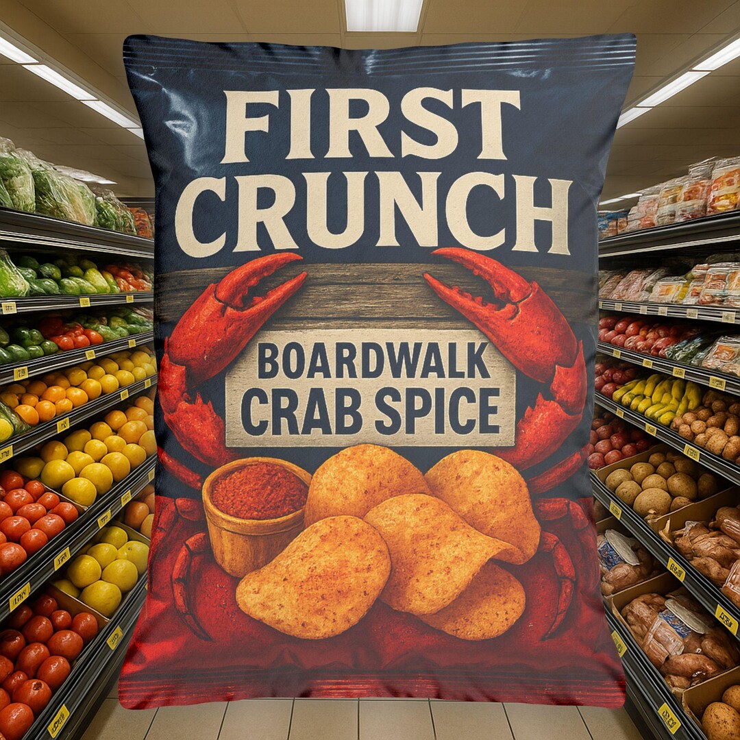Delaware Boardwalk Crab Spice Chips Pillow Plushie - Etsy