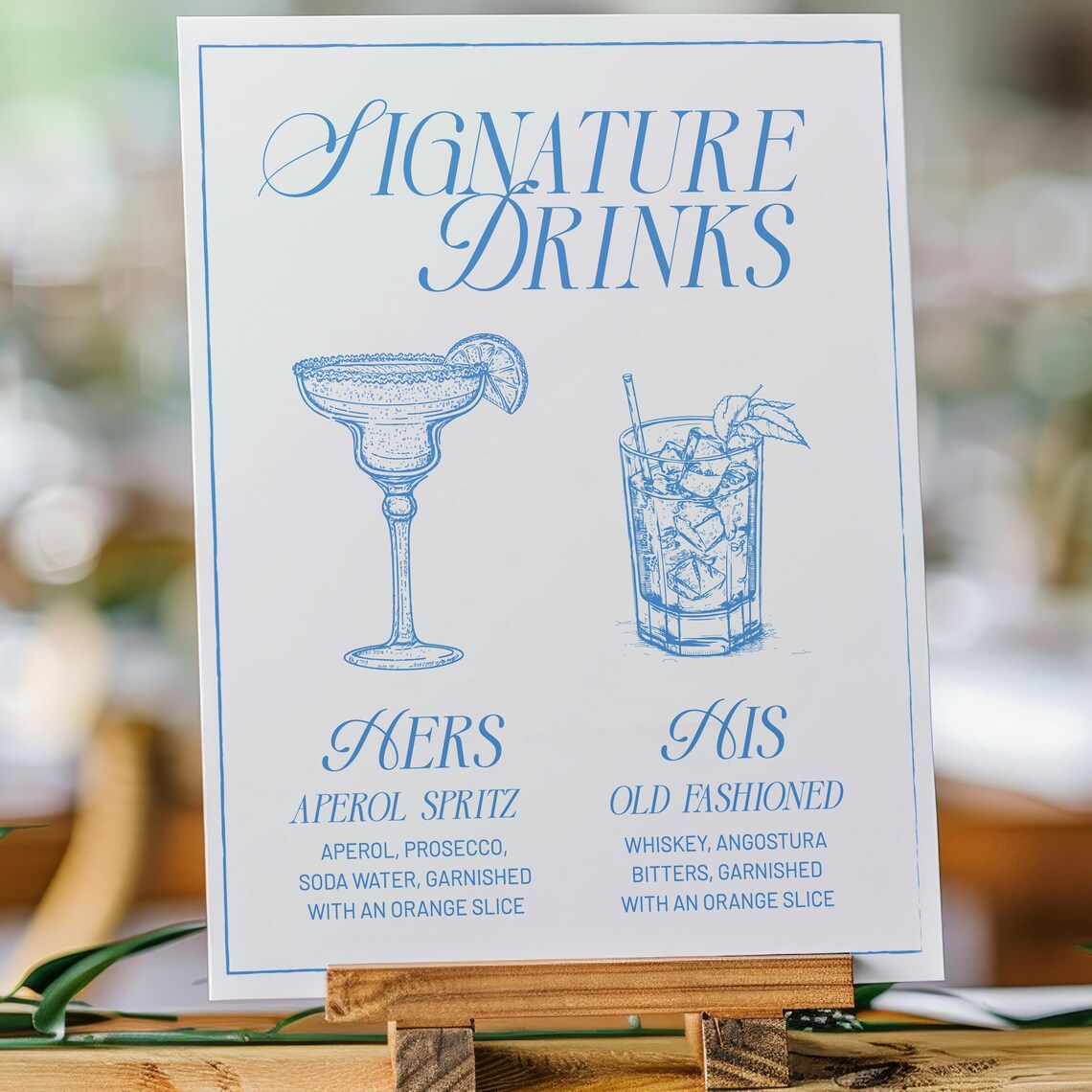 Signature Drinks Sign Template, Signature Cocktail Sign, Minimalist ...