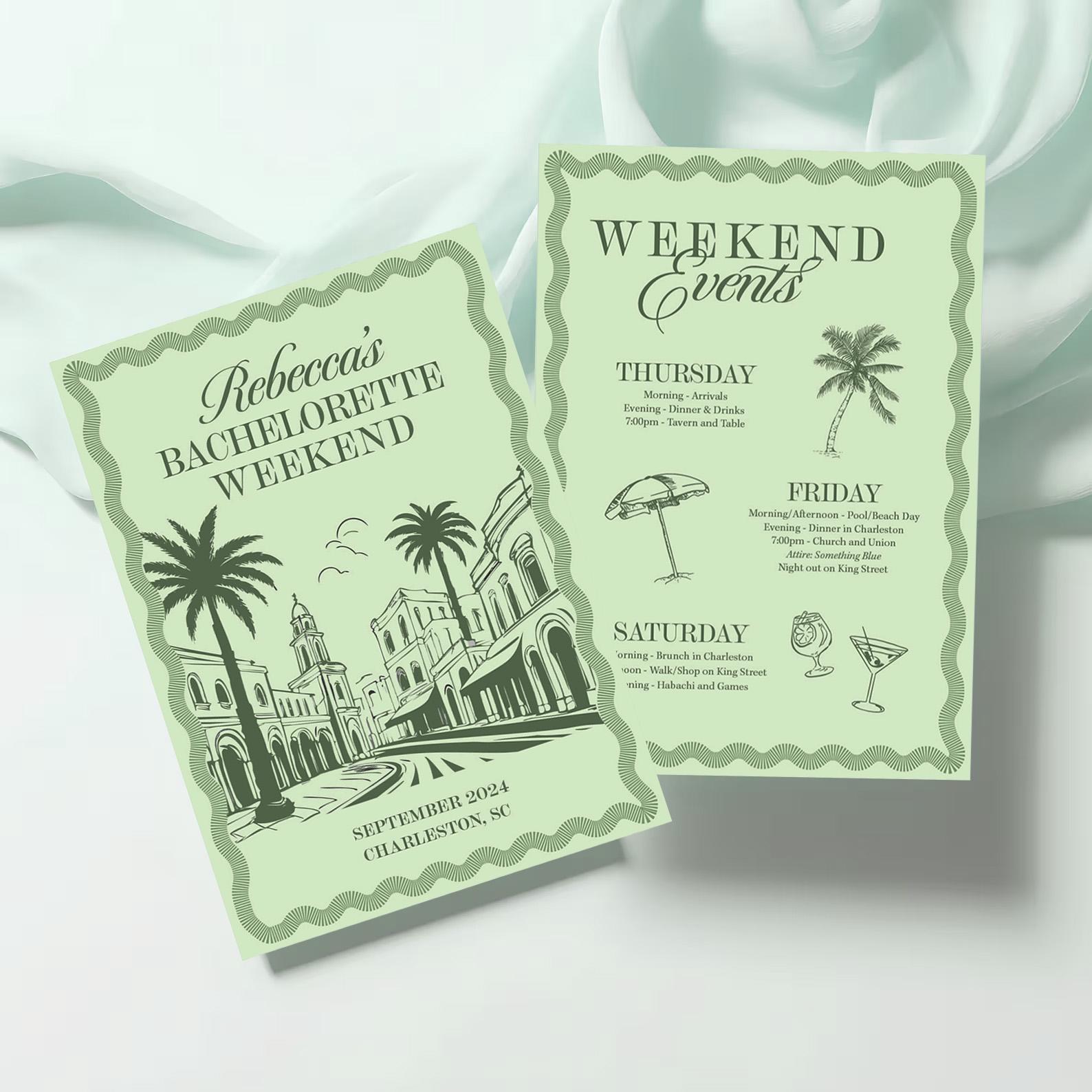 Bachelorette Weekend Invitation Template, Bachelorette Party Editable ...