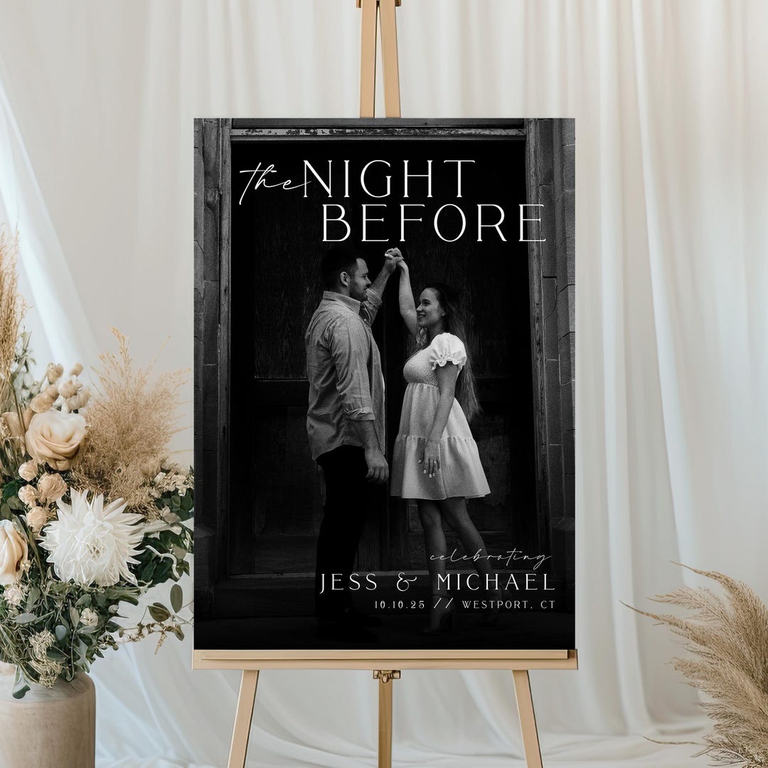 The Night Before Wedding Sign, Wedding Rehearsal Dinner Welcome Sign ...