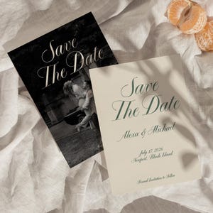 Modern Retro the Date Template, Luxe Save the Date Card, Vintage Save ...