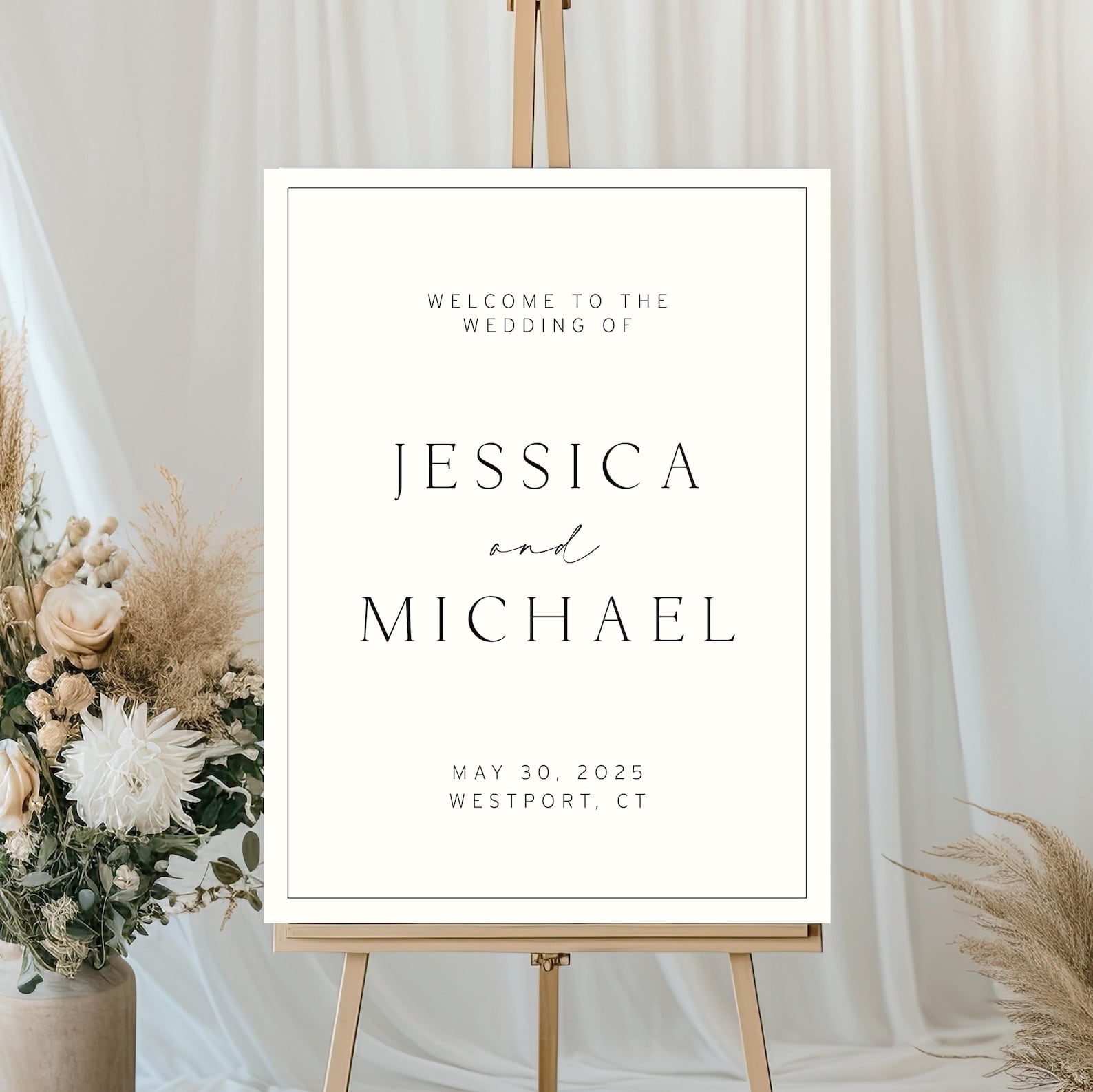 Classic Wedding Sign, Minimalist Wedding Sign, Custom Wedding Print ...