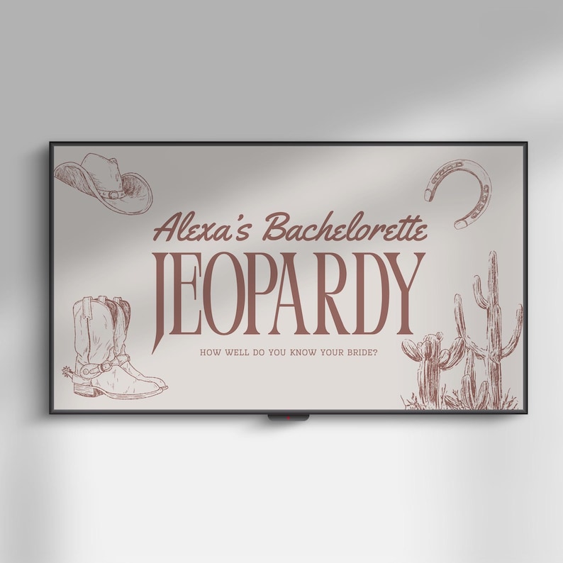 Western Themed Bachelorette Jeopardy Game, Bachelorette Party Game ...