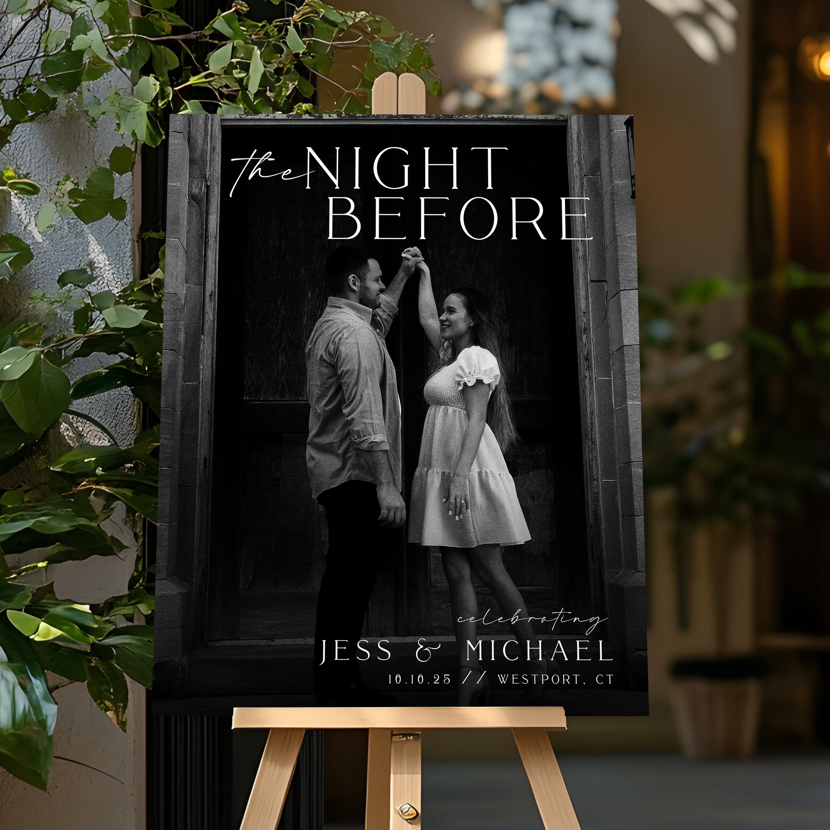 The Night Before Wedding Sign, Wedding Rehearsal Dinner Welcome Sign ...