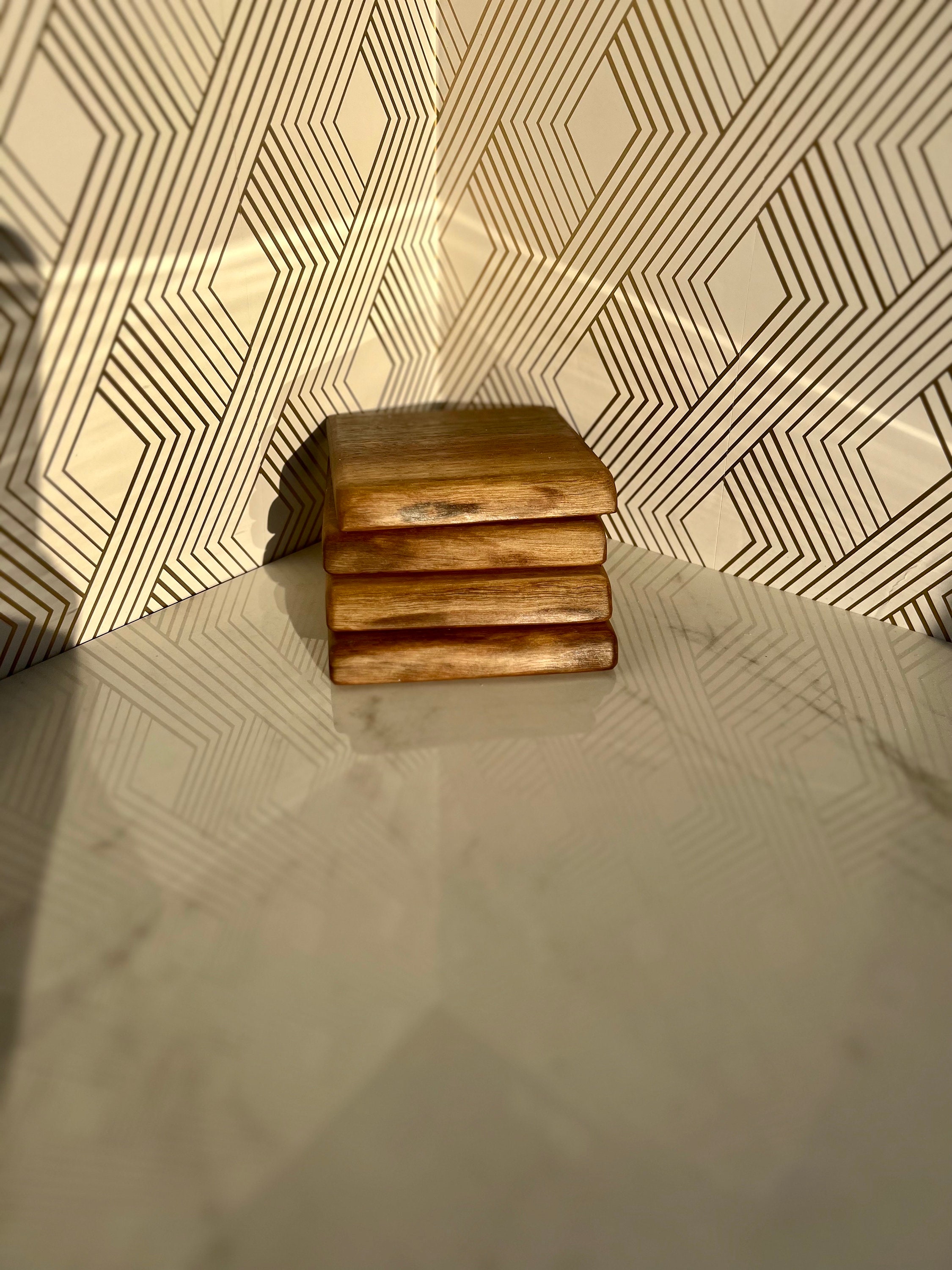 Live Edge Wood Coasters | Walnut Square Coasters | Customize ...