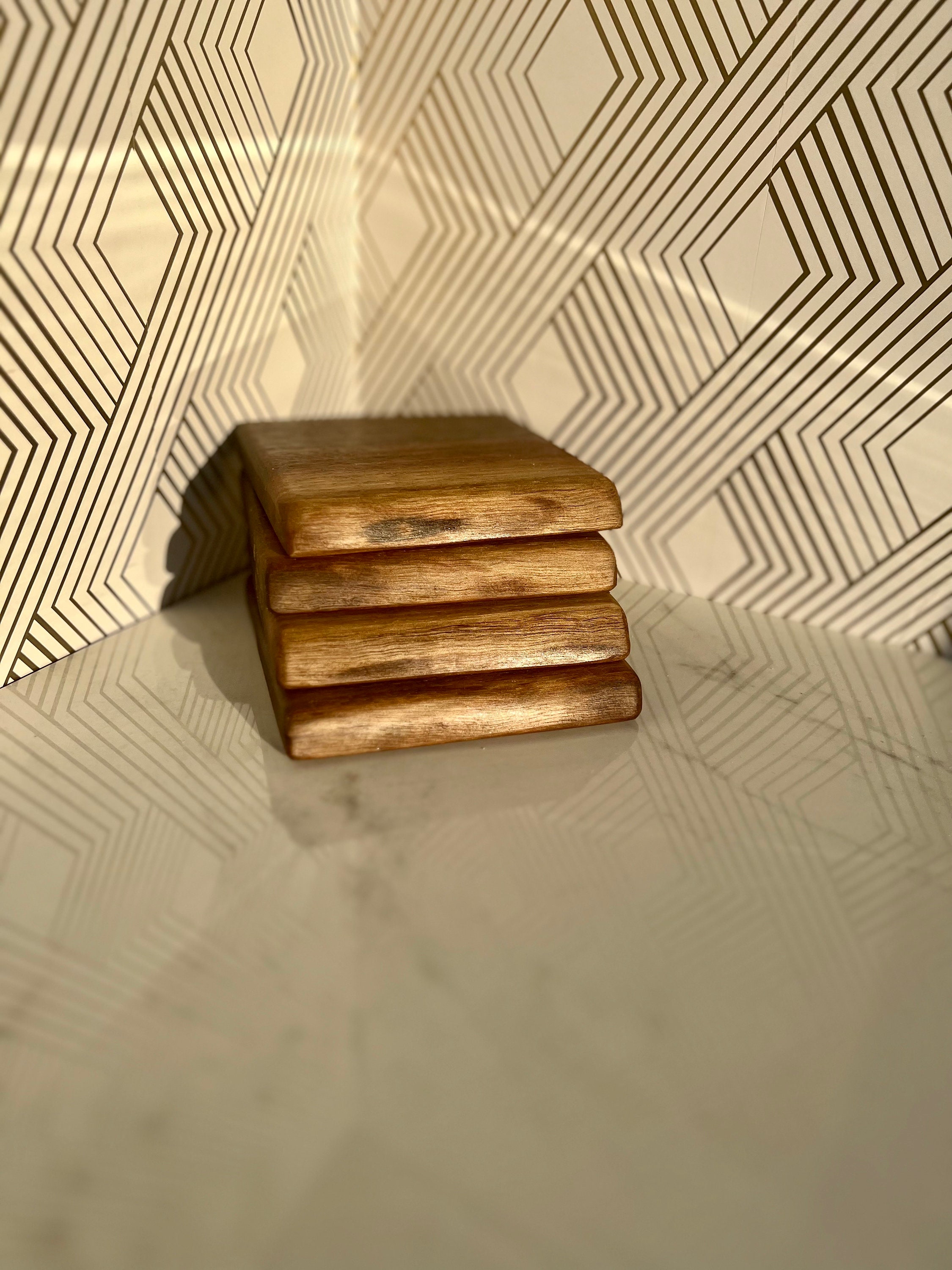 Live Edge Wood Coasters | Walnut Square Coasters | Customize ...