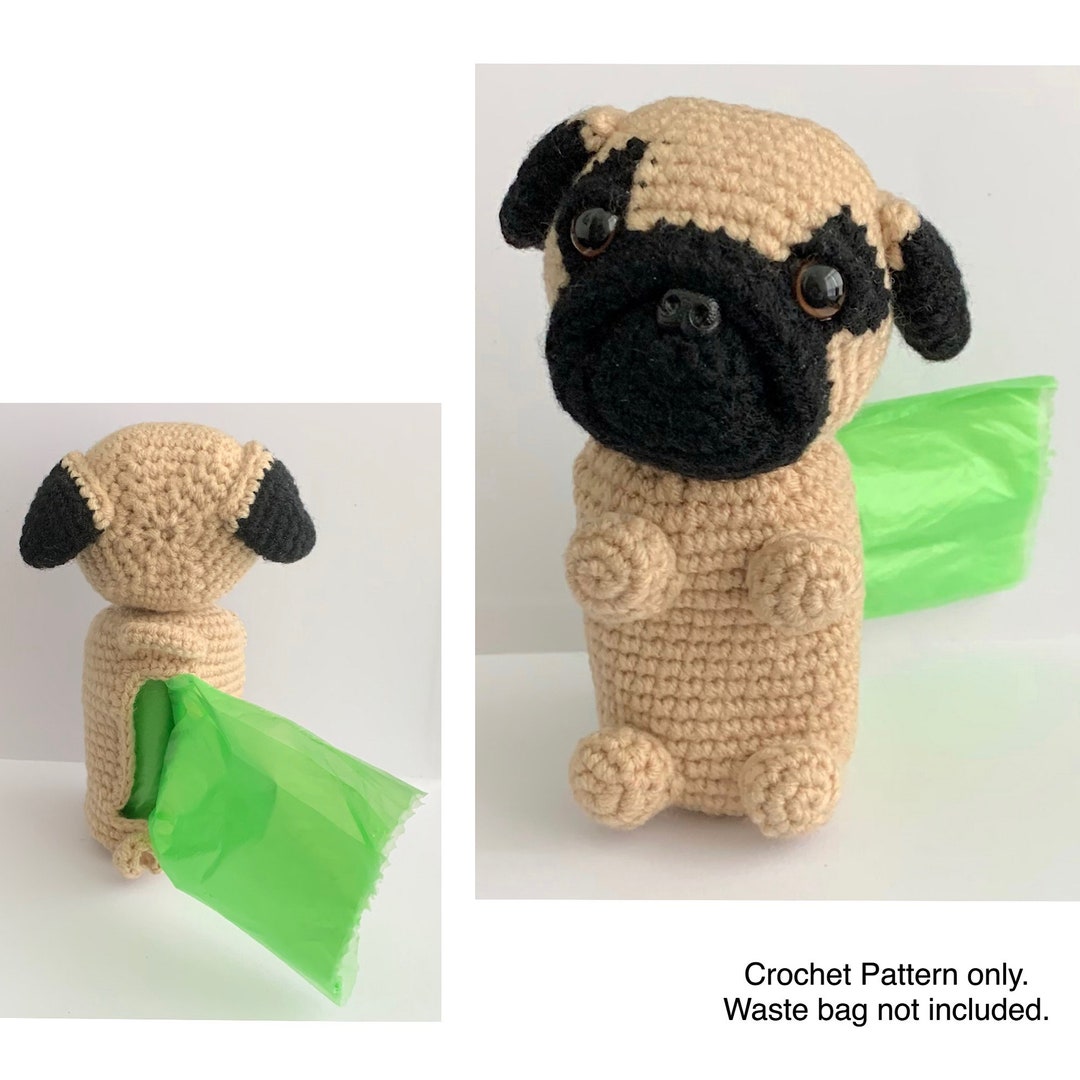 Pug Dog Poop Bag Dispenser Crochet Pattern, PDF File Format (english ...
