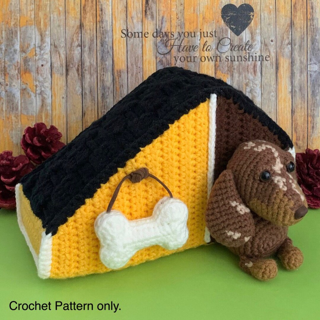 Dachshund Dog House Amigurumi Crochet Pattern, Chocolate Dapple ...