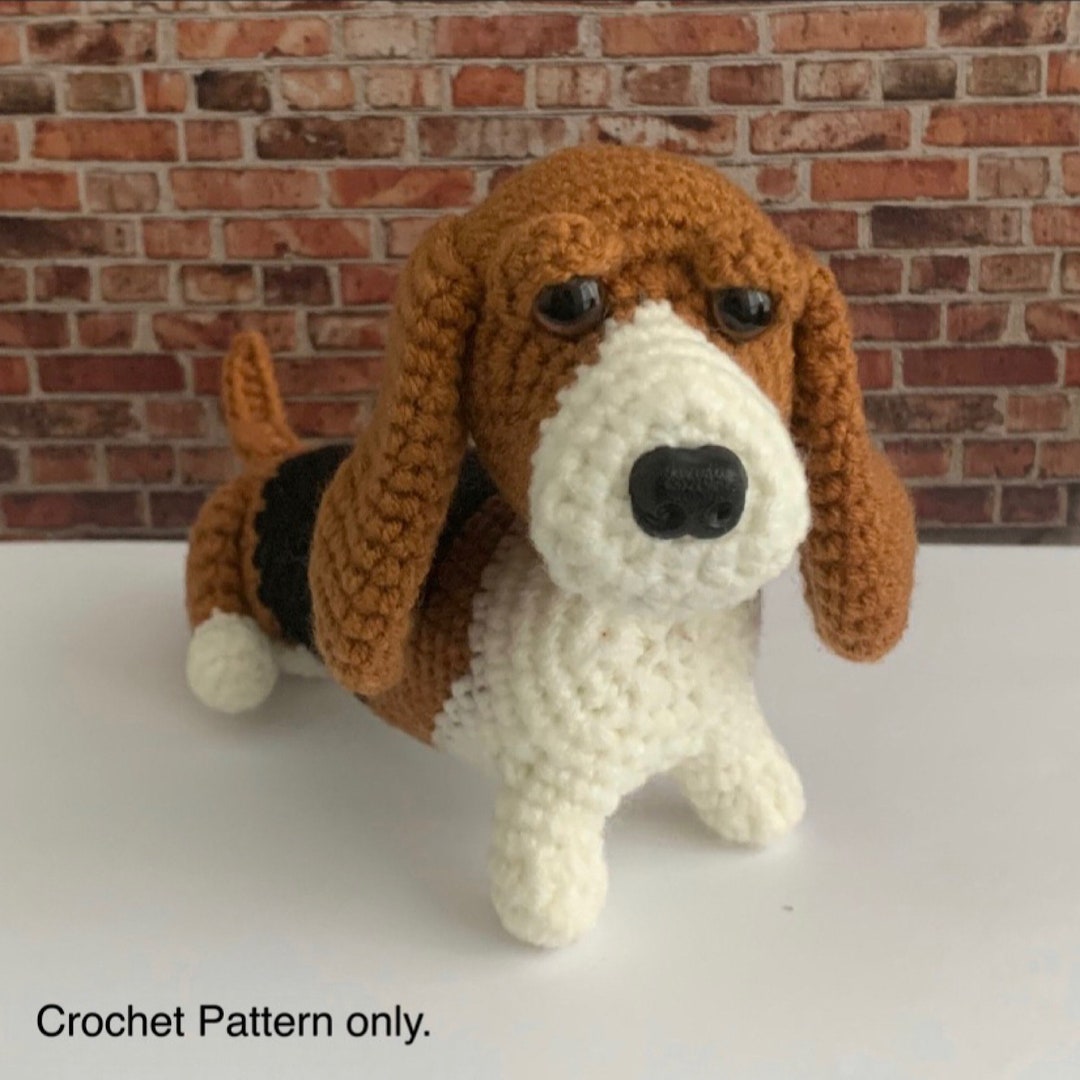 Basset Hound Dog Amigurumi Crochet Pattern, Sitting, PDF File Format ...