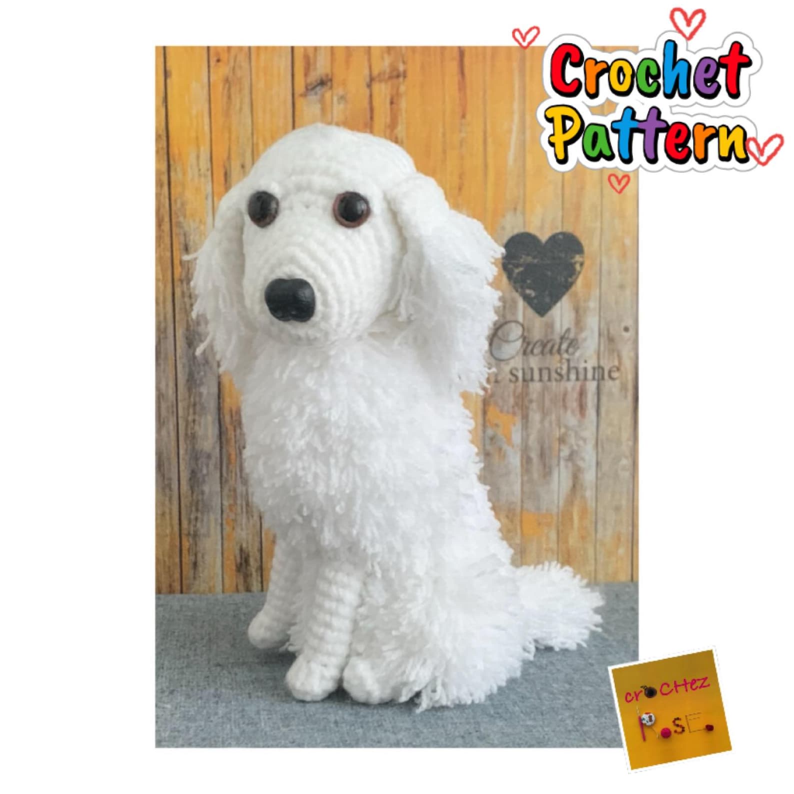 Great Pyrenees Crochet Pattern, Amigurumi, Sitting, PDF File Format ...